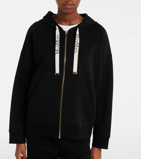 Max Mara Jour Cotton-blend Hoodie - Black