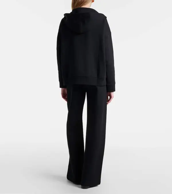 Max Mara Cotton-blend Wide-leg Pants - Black