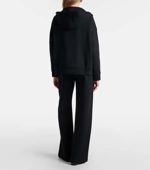 Max Mara Cotton-blend Wide-leg Pants - Black