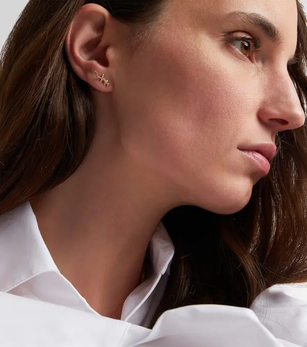 SYDNEY EVAN 14kt Yellow Lizard Diamond Stud Earrings
