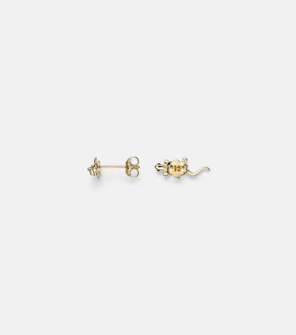 SYDNEY EVAN 14kt Yellow Lizard Diamond Stud Earrings
