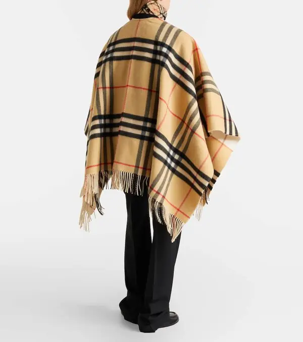 Burberry Check Cashmere And Wool Shawl