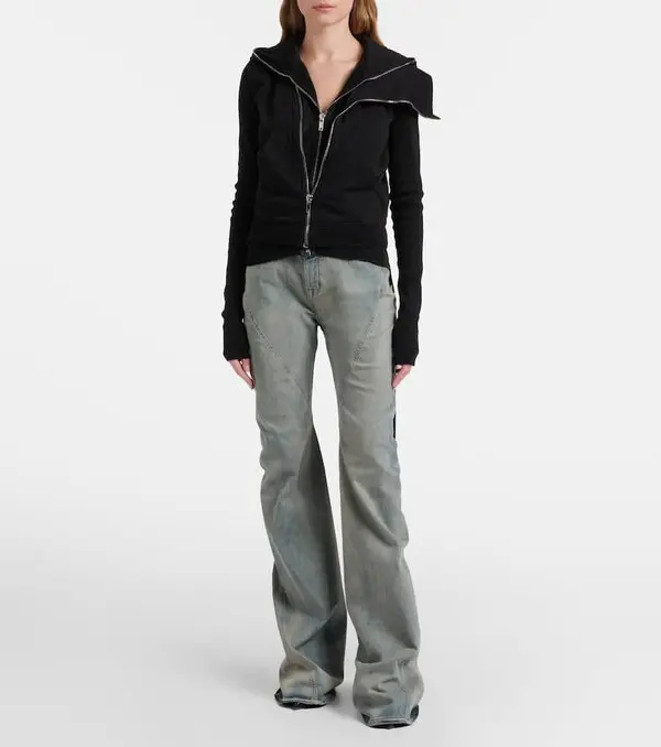Rick Owens Belted Organic Cotton Jersey Sweatshirt