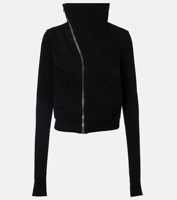 Rick Owens Belted Cotton Jersey Sweatshirt - Black