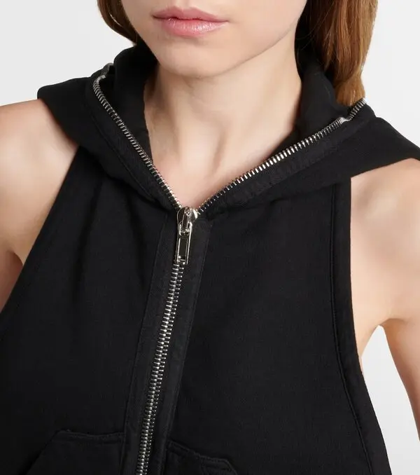 Rick Owens Cotton Jersey Hooded Vest