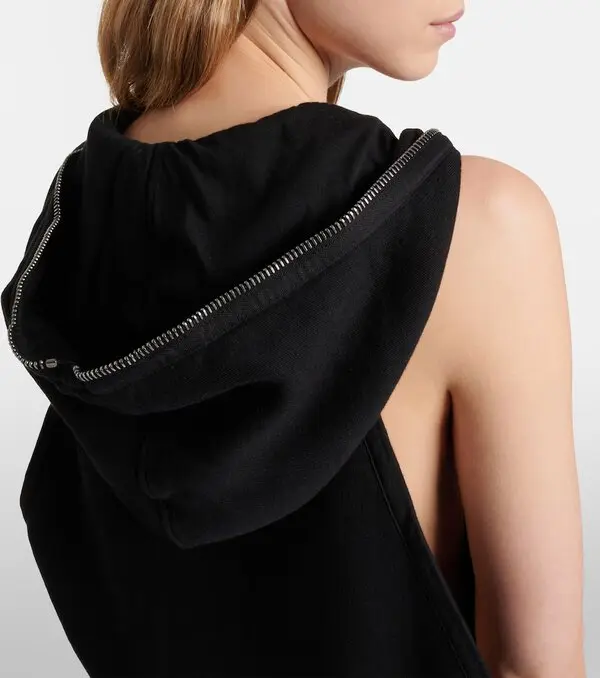 Rick Owens Cotton Jersey Hooded Vest