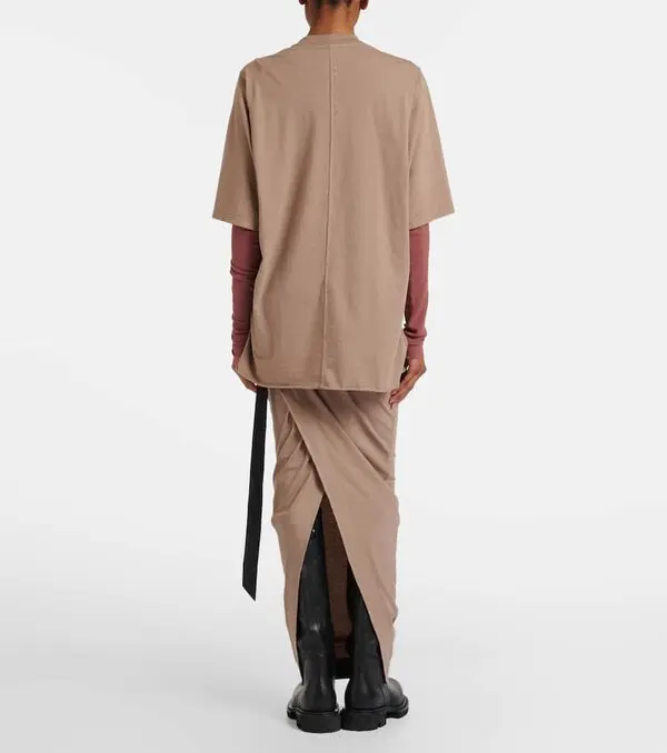Rick Owens Cotton Jersey Maxi Skirt - Beige