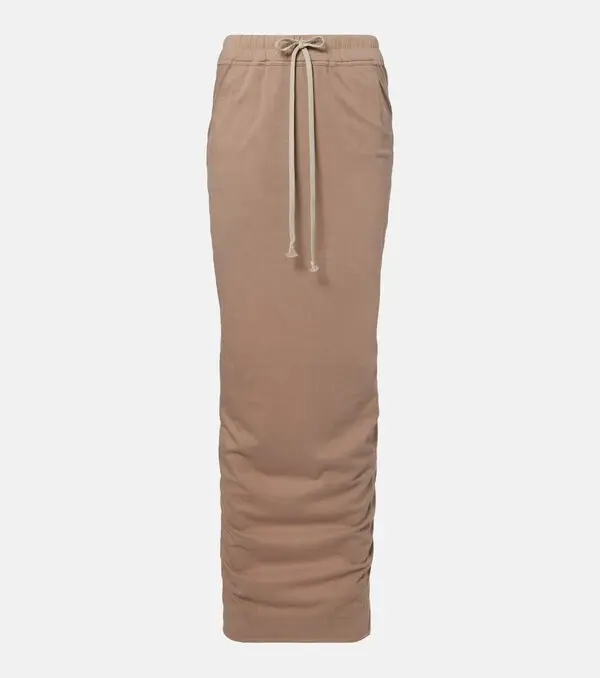 Rick Owens Cotton Jersey Maxi Skirt - Beige