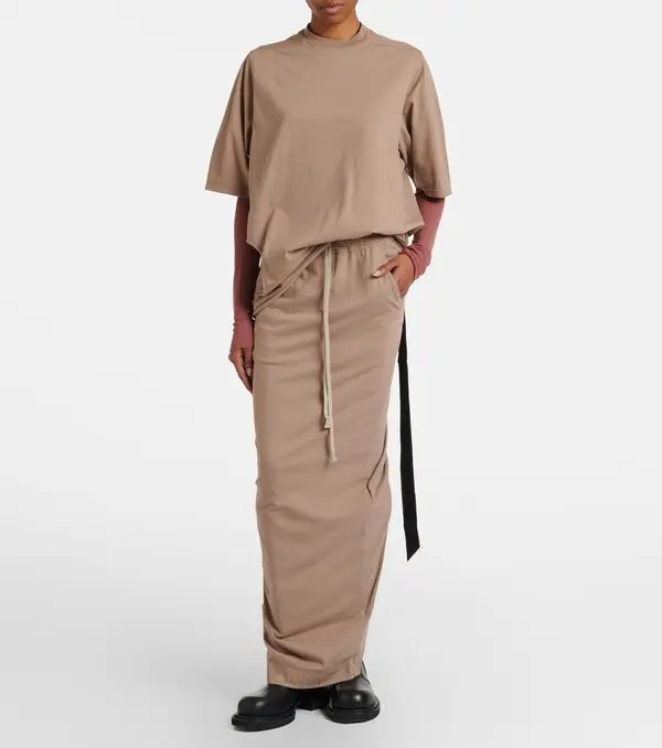 Rick Owens Cotton Jersey Maxi Skirt