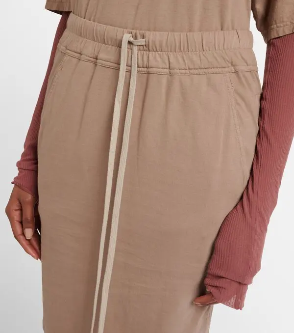 Rick Owens Cotton Jersey Maxi Skirt