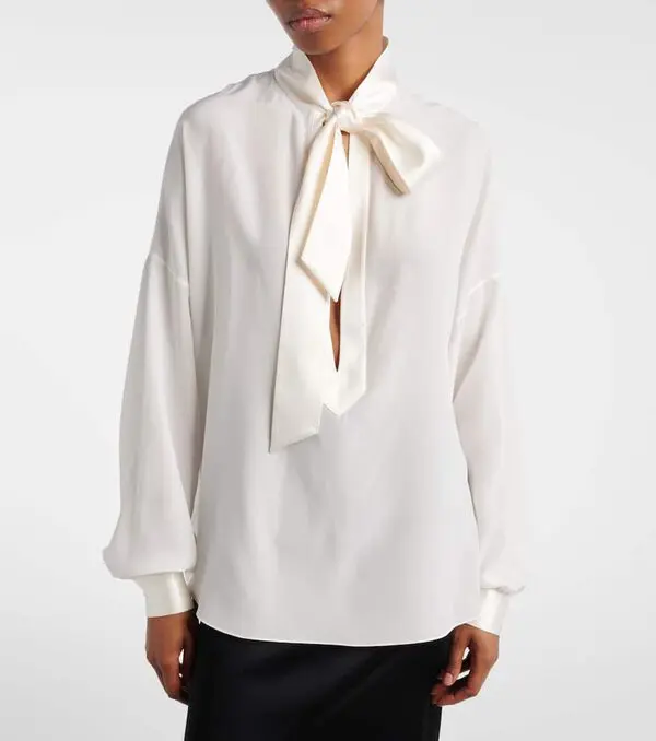 TOM FORD Silk Crêpe De Chine Blouse - White