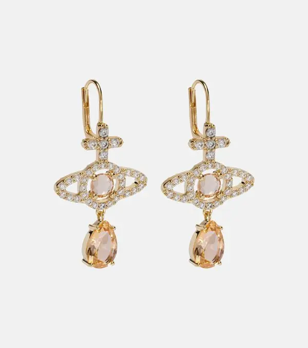 VIVIENNE WESTWOOD Olympia Embellished Drop Earrings - Gold