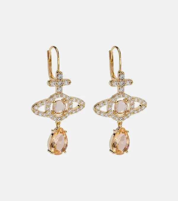 VIVIENNE WESTWOOD Olympia Embellished Drop Earrings - Gold