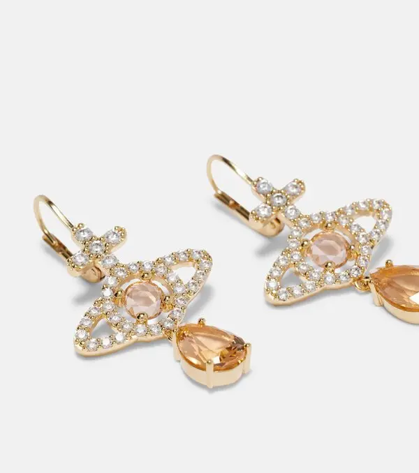 VIVIENNE WESTWOOD Olympia Embellished Drop Earrings - Gold