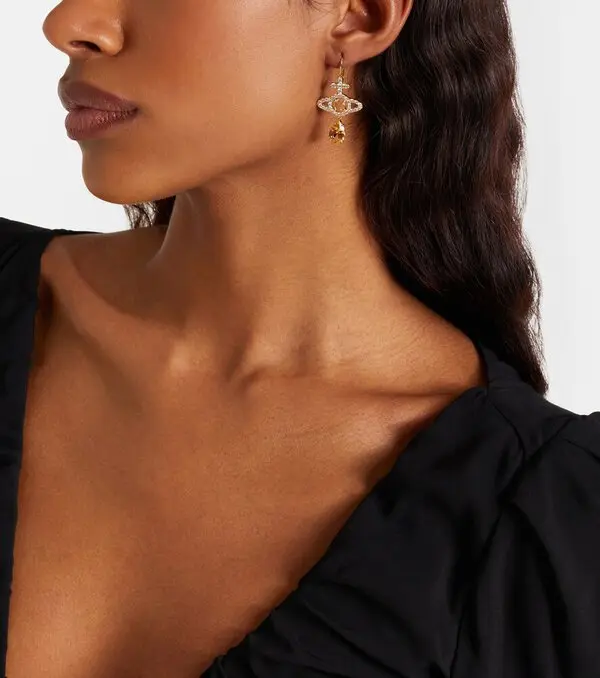 VIVIENNE WESTWOOD Olympia Embellished Drop Earrings - Gold