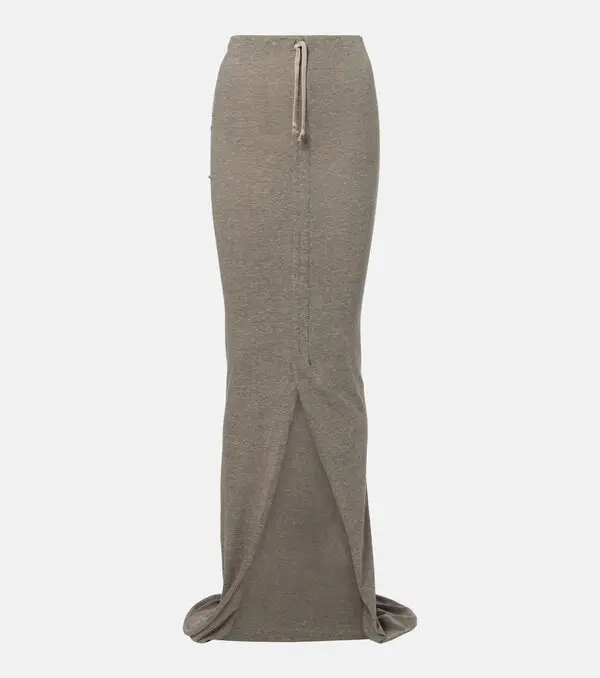 Rick Owens Cotton-blend Jersey Maxi Skirt - Grey
