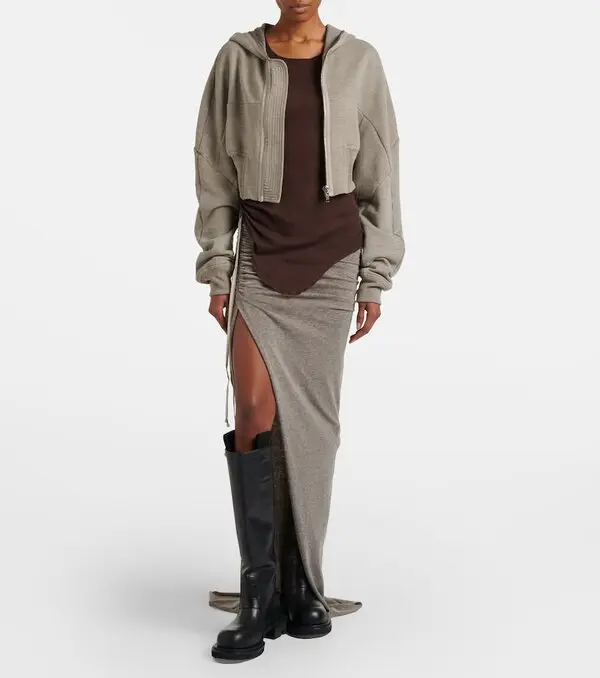Rick Owens Cotton-blend Jersey Maxi Skirt