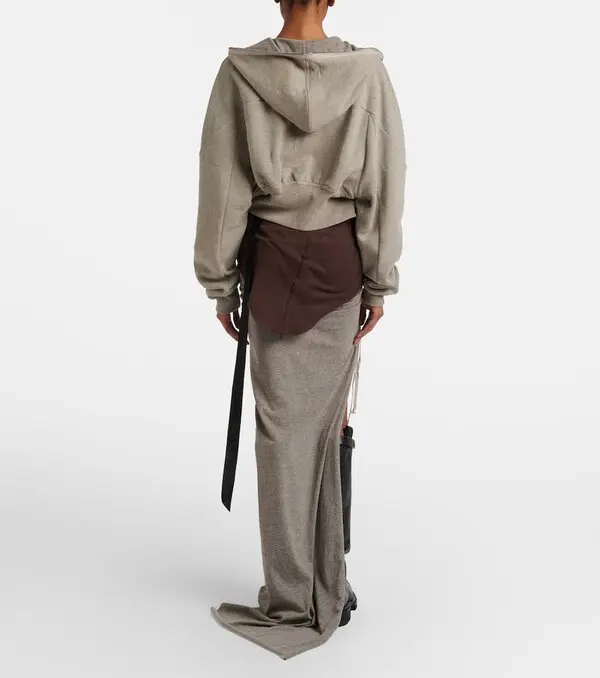 Rick Owens Cotton-blend Jersey Maxi Skirt