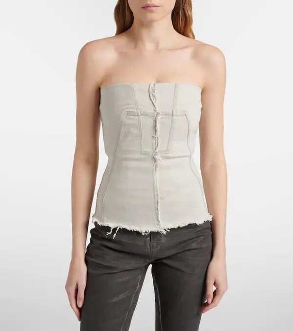 Rick Owens Strapless Denim Top