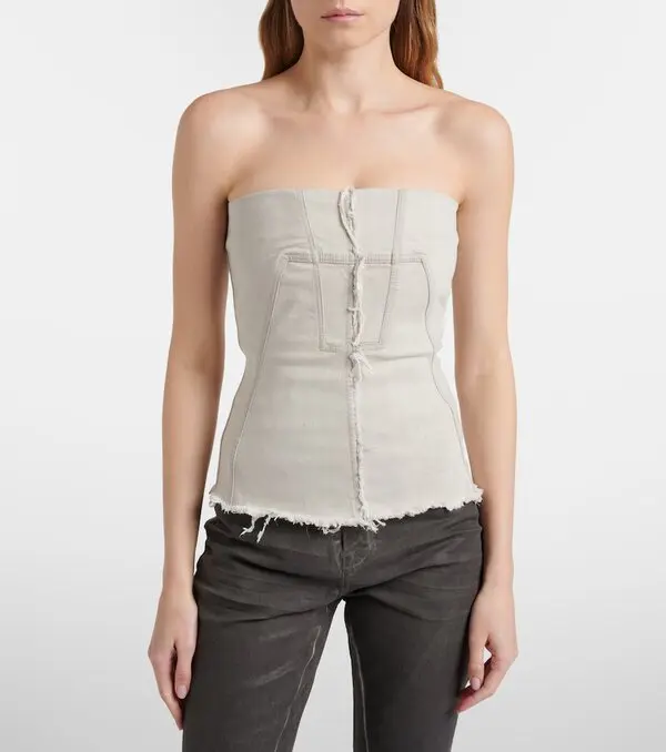 Rick Owens Strapless Denim Top