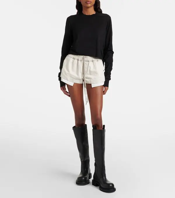 Rick Owens Cotton Jersey Shorts - Grey