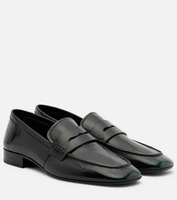 Dries Van Noten Patent Leather Penny Loafers - Black