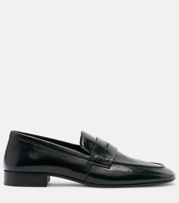 Dries Van Noten Patent Leather Penny Loafers - Black