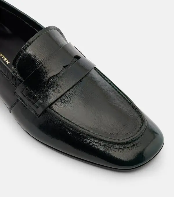 Dries Van Noten Patent Leather Penny Loafers - Black