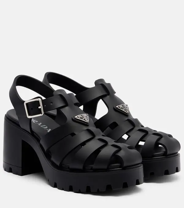 Prada Monolith Sandals - Black