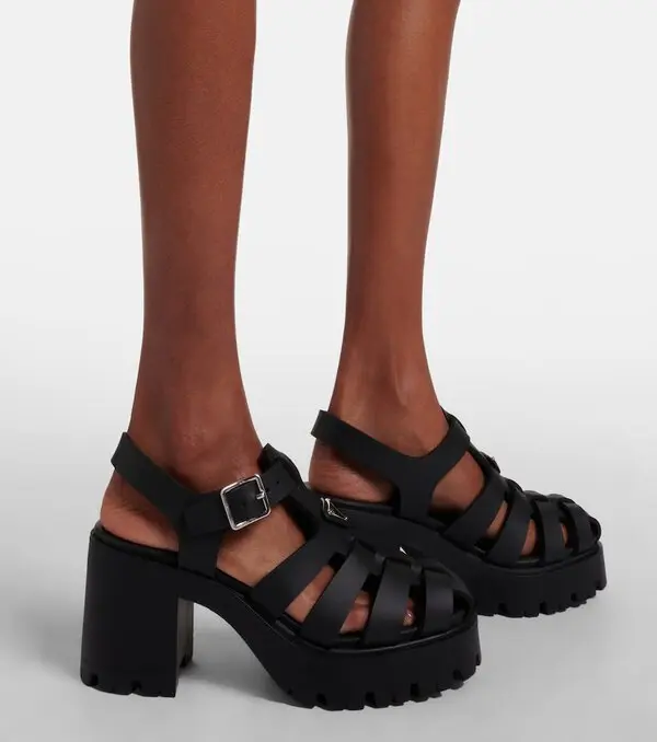 Prada Monolith Sandals - Black