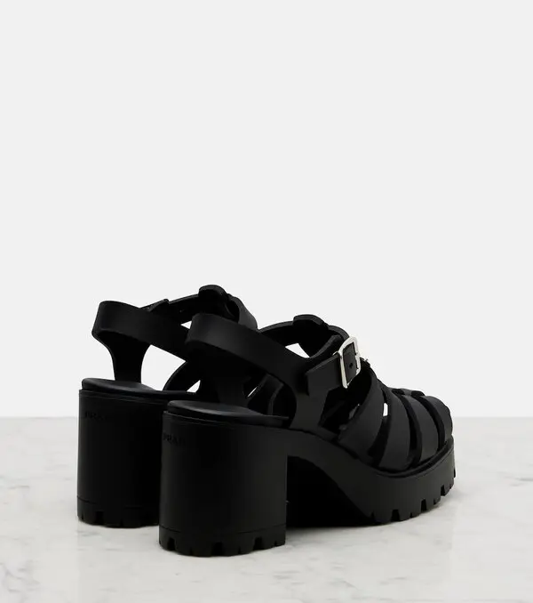 Prada Monolith Sandals - Black