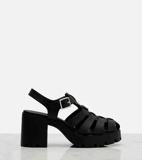 Prada Monolith Sandals - Black