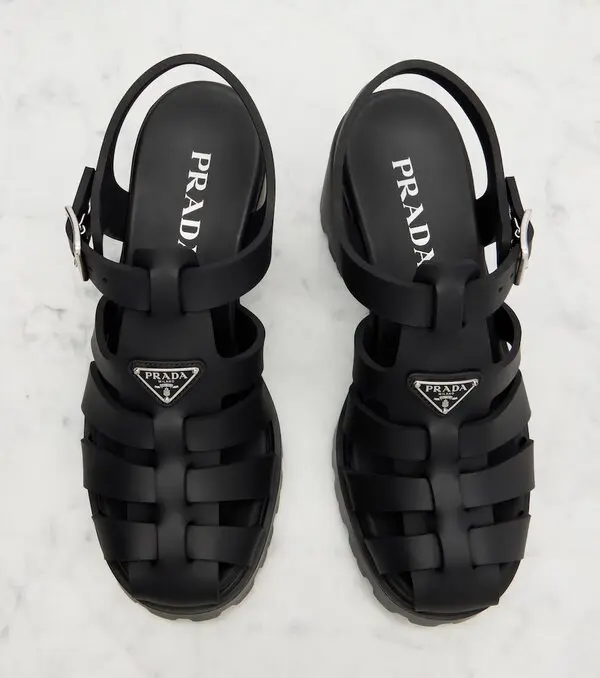 Prada Monolith Sandals - Black