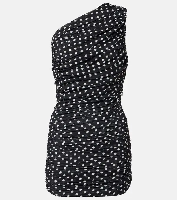 PATOU One-shoulder Polka Dot Mini Dress