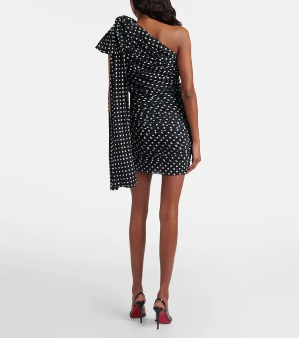 PATOU One-shoulder Polka Dot Mini Dress
