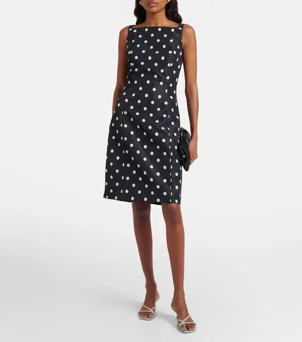 PATOU Polka-dot Faille Mini Dress