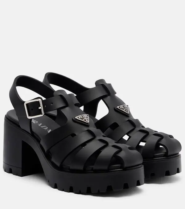 Prada Monolith Sandals - Black