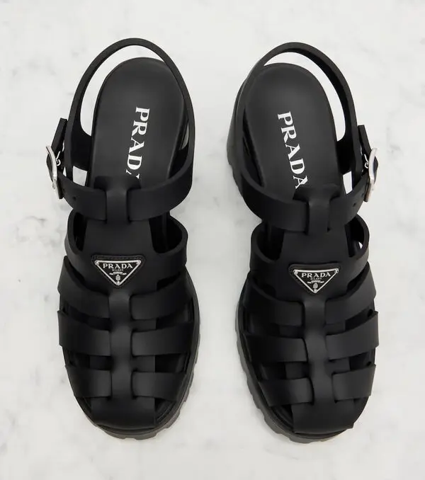 Prada Monolith Sandals - Black