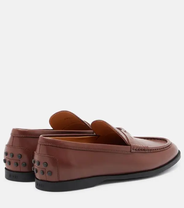 TOD'S Gommino Leather Penny Loafers - Brown