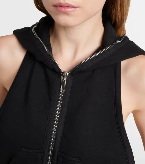 Rick Owens Cotton Jersey Zip-up Vest