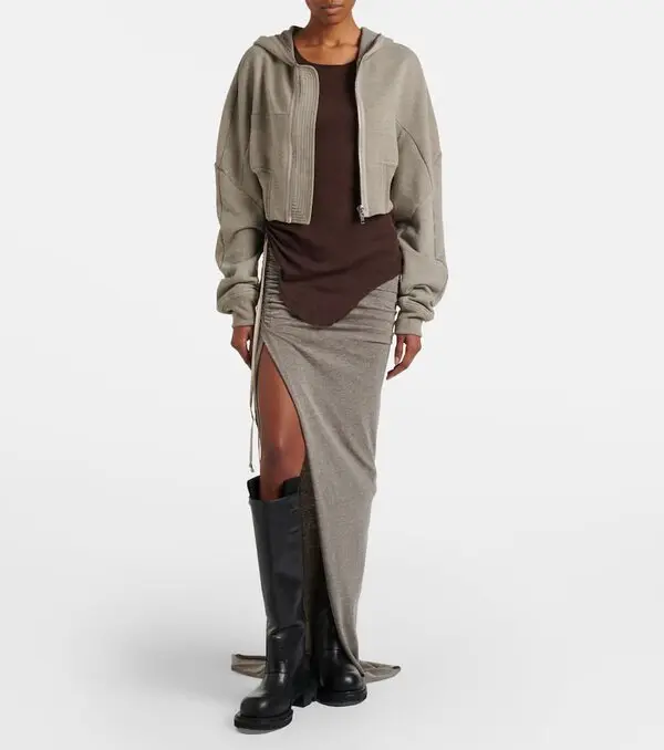 Rick Owens Cotton-blend Jersey Maxi Skirt