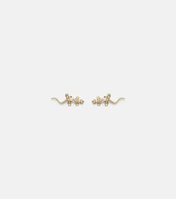 SYDNEY EVAN Lizard Stud Earrings - Gold