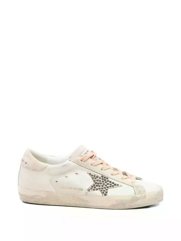 GOLDEN GOOSE Super-star Lace-up Sneakers With Crystal-embellished Star