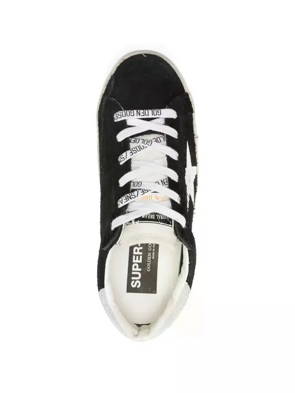 GOLDEN GOOSE Glitter Heel Suede Upper Star Motif Lace-up Sneakers