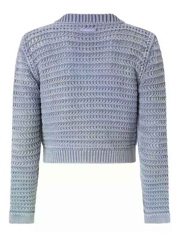 Pinko Cropped Cable-knit Button Cardigan - Blue