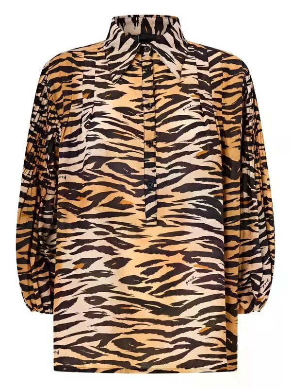 Pinko Pleated Tiger Print Blouse