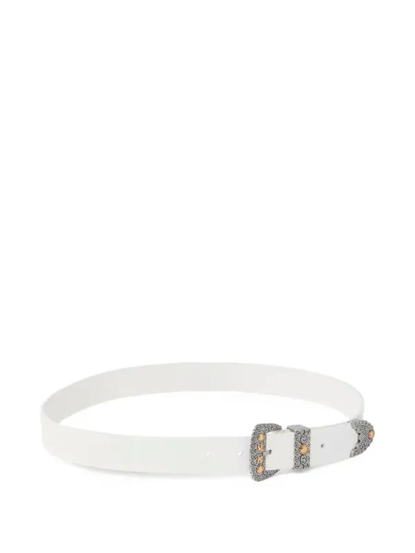 Pinko Embellished Buckle Belt - White