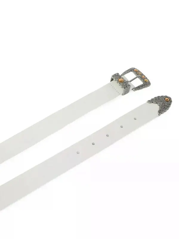 Pinko Embellished Buckle Belt - White