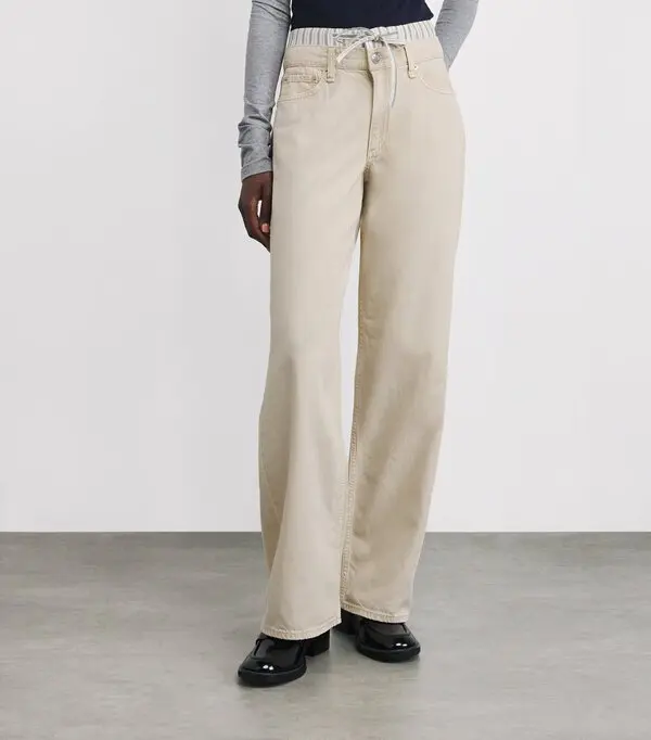 Rag & Bone Saige Boxer Low-rise Straight Jeans - Beige