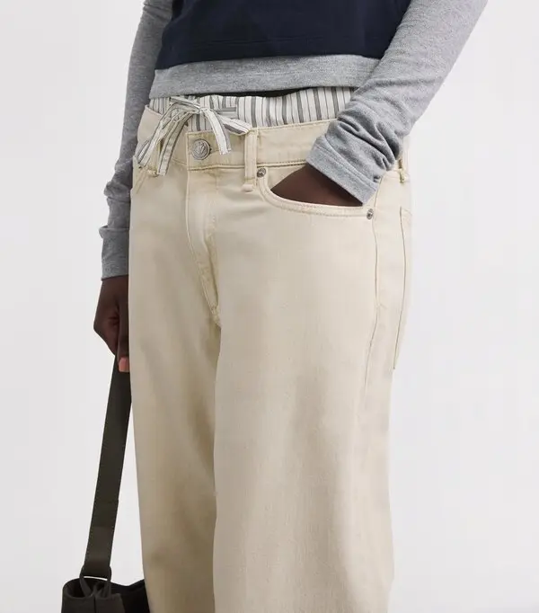 Rag & Bone Saige Boxer Low-rise Straight Jeans - Beige